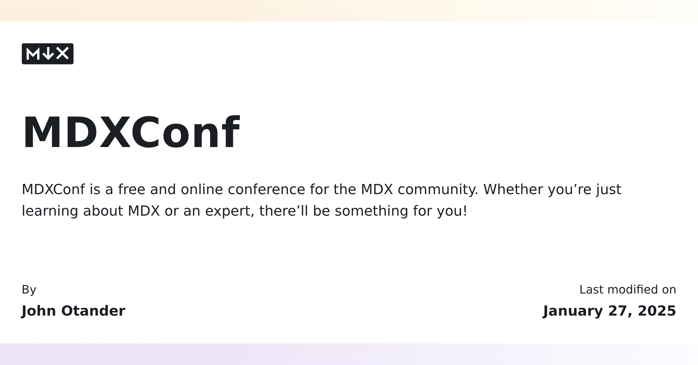 MDXConf | MDX