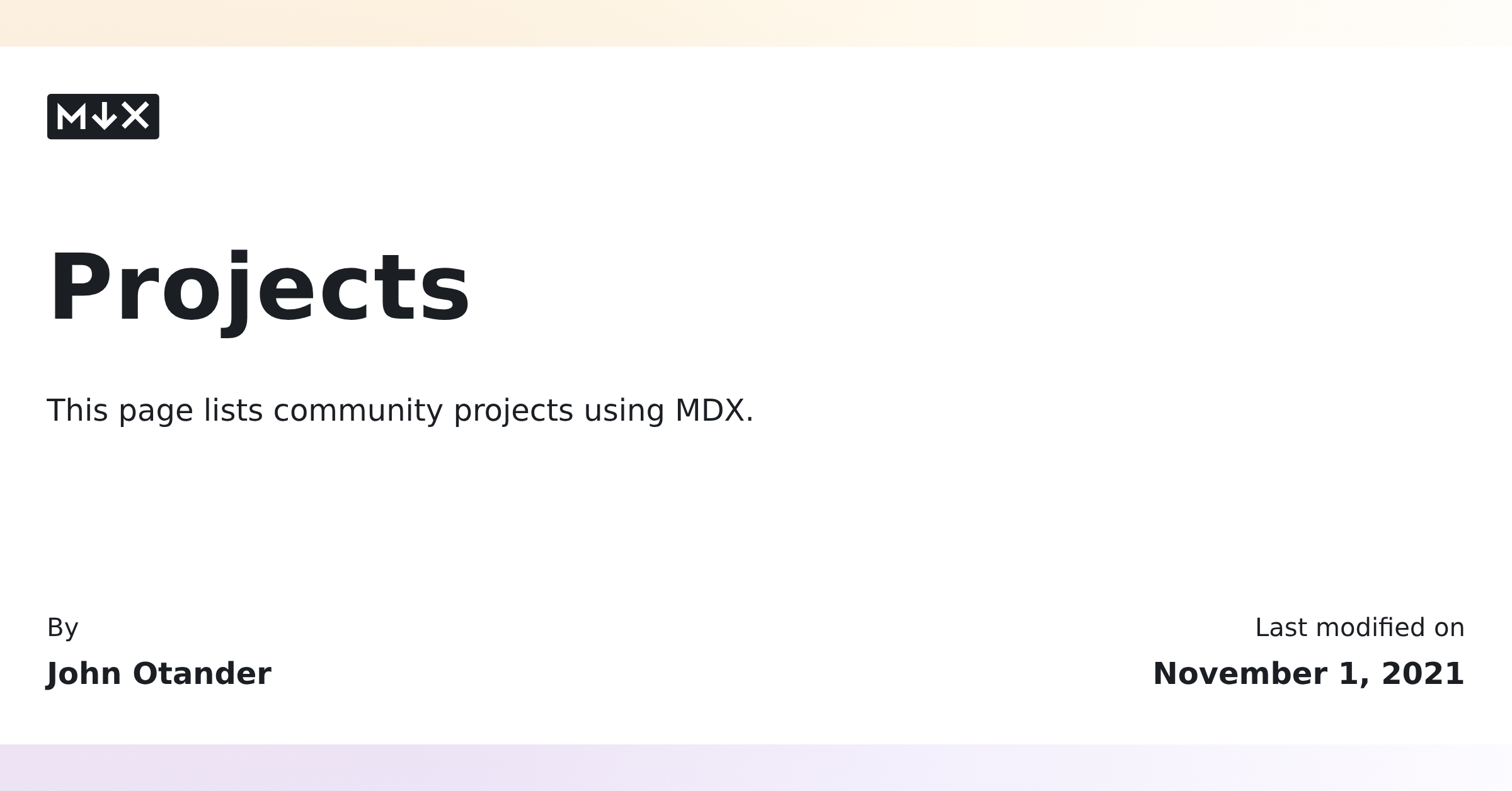 Projects | MDX