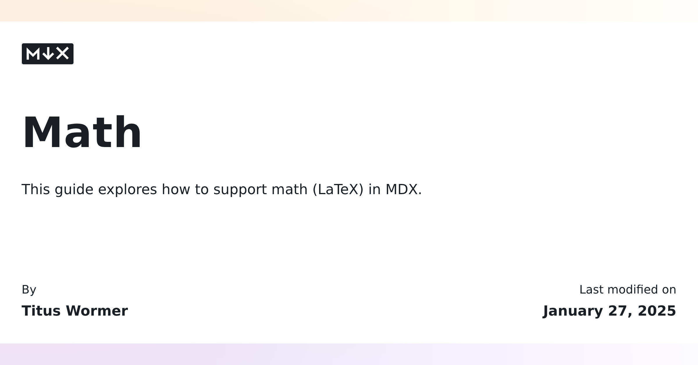 Math | MDX